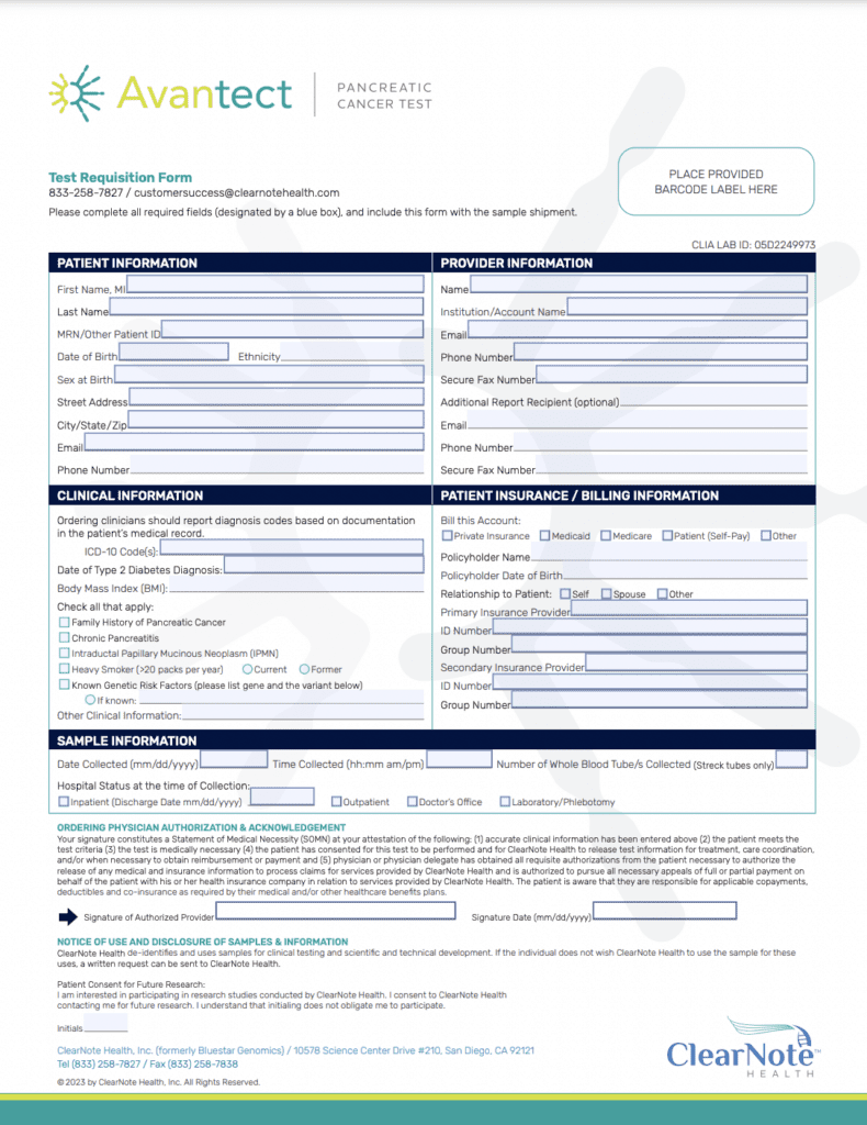 How to order the Avantect test